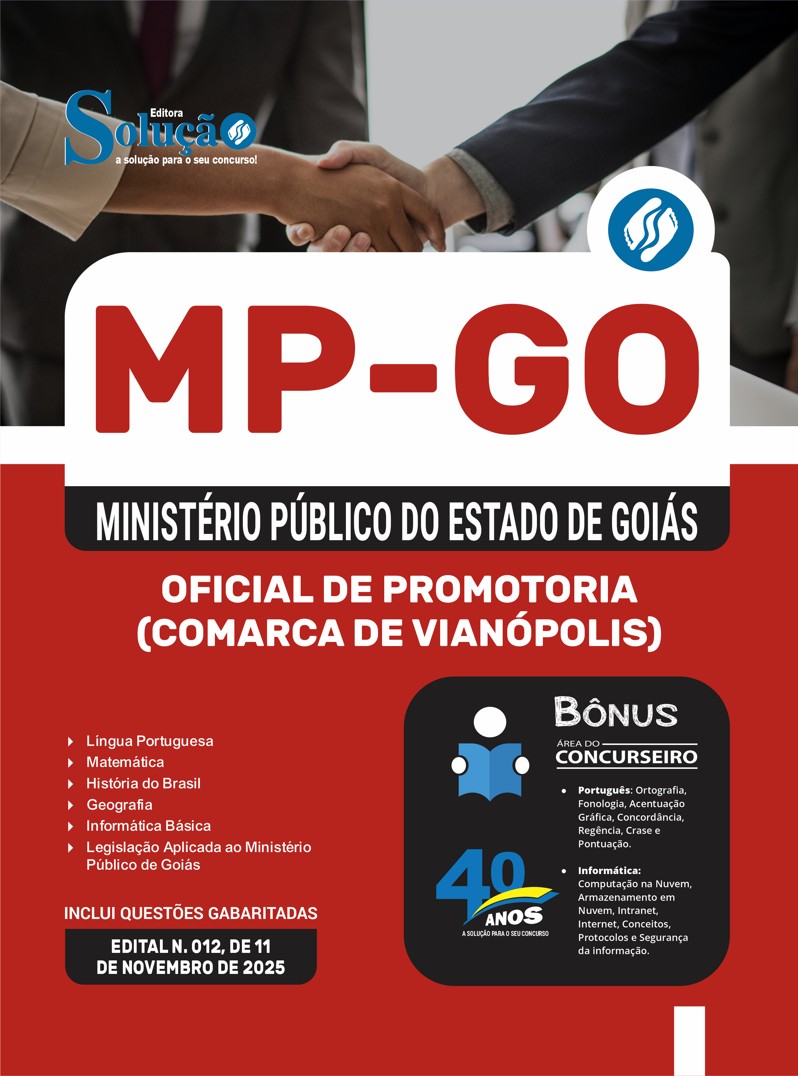 Apostila MP-GO 2026 em PDF - Oficial de Promotoria
